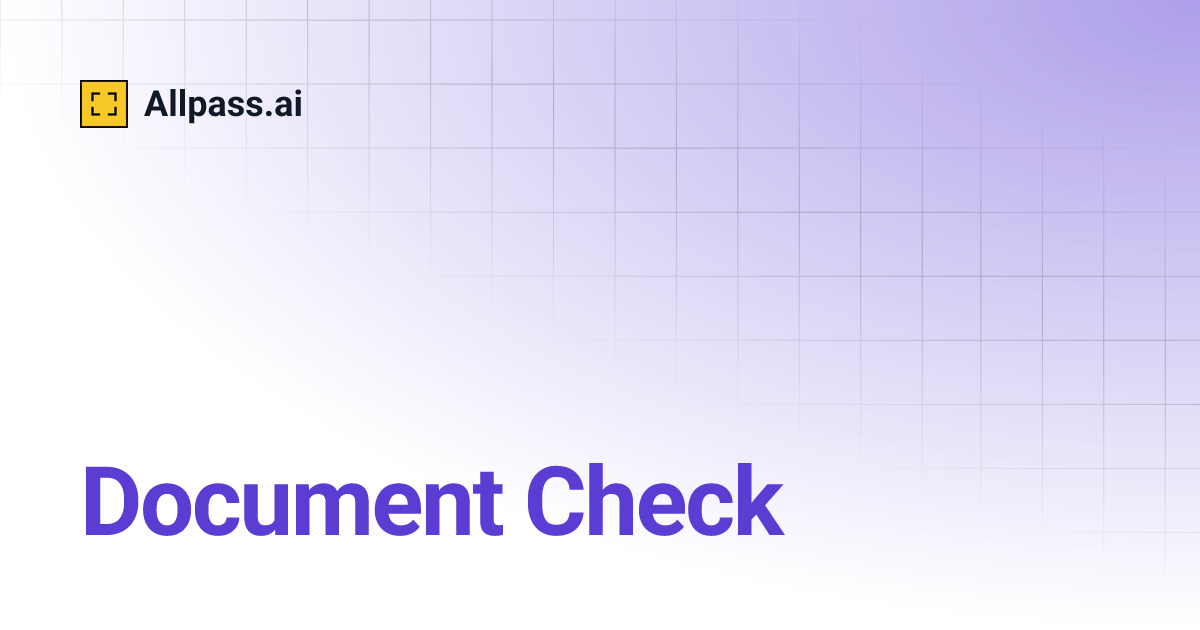 Document Check | Allpass.ai